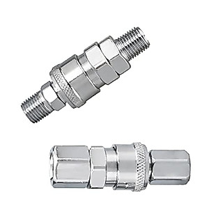 2 Set NPT 1/4 Stainless Steel Pressure Washer Quick Connect Fittings,Garden Hose Quick Connect Male and Female Quick Connector for Pressure Washer Hose Pressure Washer Adapters Hose. (1/4")
