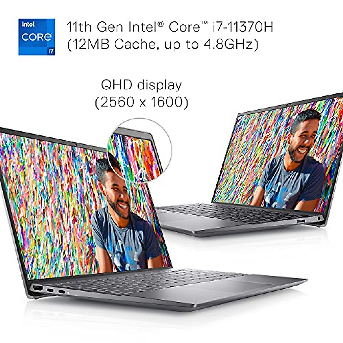 Dell Inspiron 13 5310, 13.3 inch QHD (Quad High Definition) Laptop - Thin and Light Intel Core i7-11370H, 16GB DDR4 RAM, 512GB SSD, NVIDIA GeForce MX450, Services - Windows 10 Home