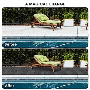 Interlocking Deck Tiles, 12 PCS 12” x 12” Patio Tiles Waterproof Plastic Outdoor Flooring Covering All Weather for Walkway Front Porch Poolside Balcony Backyard, Wood Grain Gray