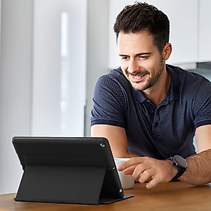 Mastten Compatible for iPad 9th / 8th / 7th Generation Case iPad 10.2 Inch 2021/2020/2019 - Slim Protective Cover with Pencil Holder & Adjustable Stand & Auto Wake/Sleep - Black