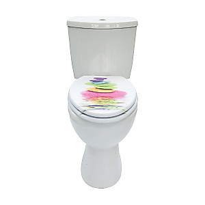 SAINOS Elongated Wooden Toilet Seat with Quietly Close and Soft Close Hinges, Adjustable Toilet Seat, Easy to Install also Easy to Clean