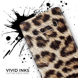 DesignSkinz Leopard Furry Animal Hide Protective Vinyl Decal Wrap Skin Cover Compatible with The Samsung Galaxy S20 (Screen Trim & Back Glass Skin)