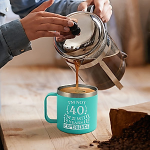 RAYKUL 40th Birthday Gifts for Women - Funny Birthday Gifts for Women 40th Coffee Mug 14 OZ, 40 Year Old Birthday Gifts Idea for Women