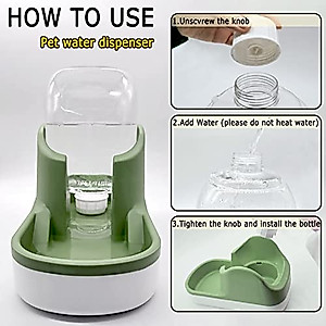 kathson Automatic Cat Water Dispenser 3.8L/1 Gallon Gravity Pet Water Dispenser Dogs Automatic Water Station Large Capacity Water Feeder Drinking Fountain for Cats Dogs Small and Medium Pets Green