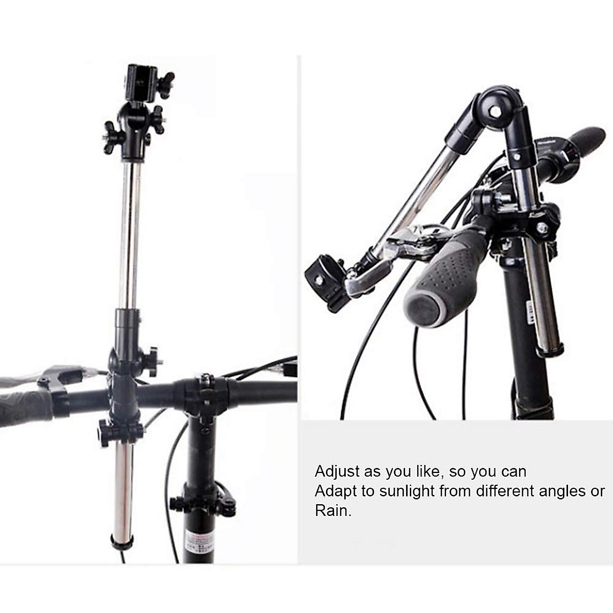 Bicycle Umbrella Stand - Stainless Steel Bicycle Wheelchair Bicycle Mount Holder, Umbrella Bar Holder Wheelchair Baby Chair Bike Umbrella Frame Stand Handle Umbrella Connector Stroller Holder