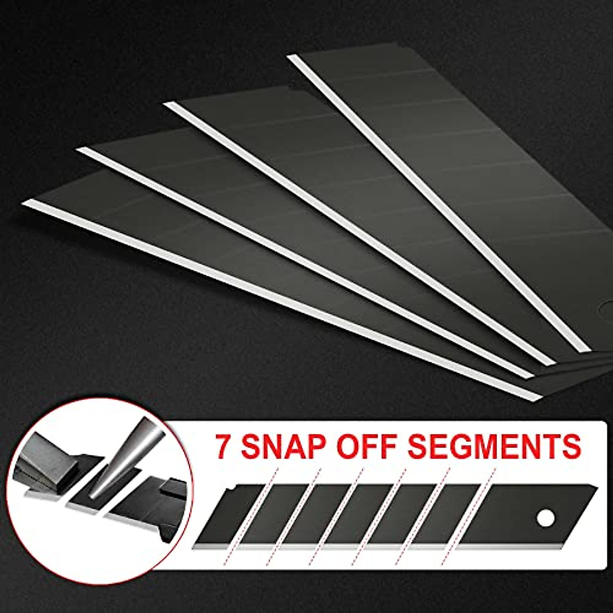 HAUTMEC 25mm SK2H Ultra Sharp Snap Off Blades, Professional Retractable Utility Knife Replacement Blades (1PACK of 10pcs), Creative Safety Box, for Industrial or Construction Applications HT0082-BL