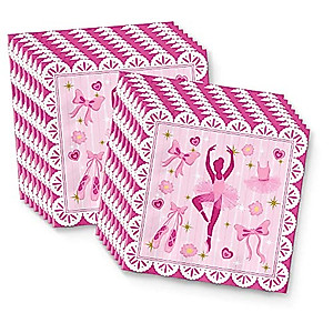 Little Ballerina Birthday Party Supplies Set Plates Napkins Cups Tableware Kit for 16