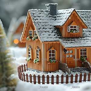 AUEAR, 2 Pack 35 Inch Long Mini Fairy Garden Fence Wood Ornament Wooden Decorative Picket for DIY Crafts Project (Brown, 2-Pack)