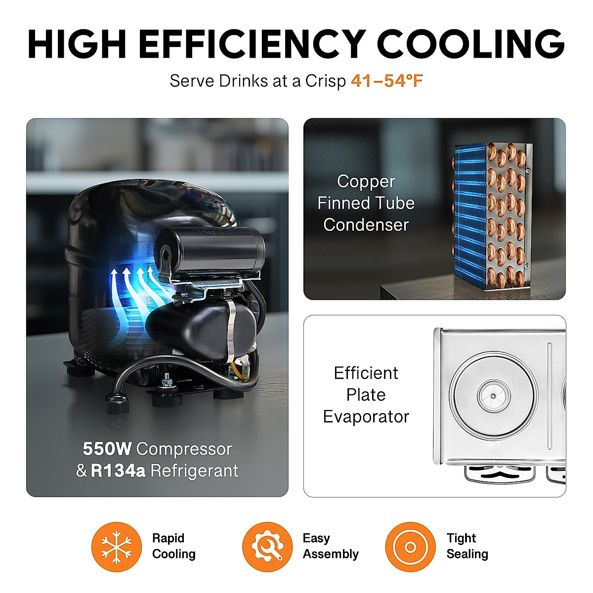 WILPREP Commercial Beverage Dispenser, 18L x 2 Tanks 9.6 Gallon Refrigerated Juice Dispenser with Thermostat Controller, Food Grade Stainless Steel 550W Iced Beverage Dispenser, ETL & ETL Sanitation