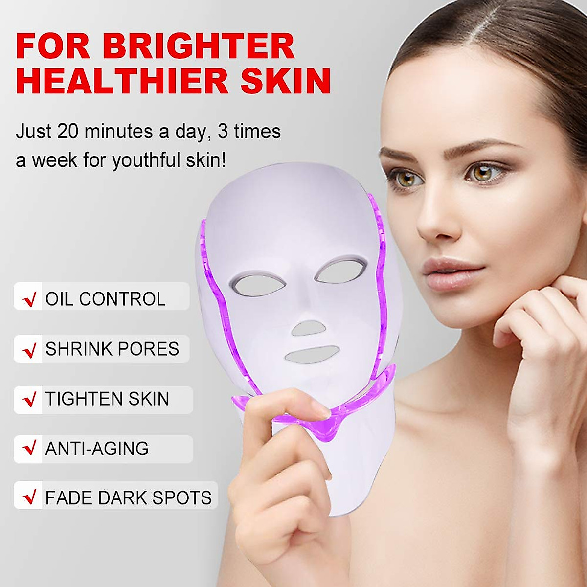 7 Colors Light Portable Face & Neck M -Ask Machine for Home Use | 7 Colors