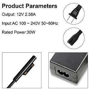 Surface Pro 3 Pro 4 Charger 36W 12V 2.58A for Microsoft Windows Surface Pro 3 Pro 4 Tablet 1625 Adapter