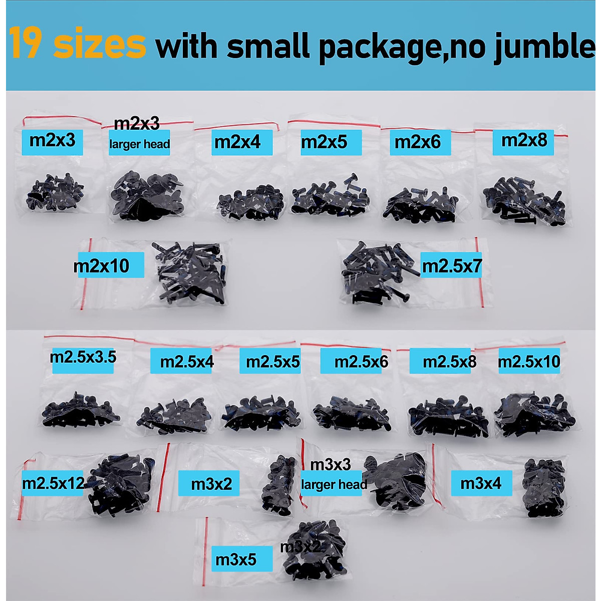 CO-RODE 571pcs 19-Size Laptop Screws, Computer Screw Set w/Blue Glue,Screw Driver, for SSD Motherboard Fan Power Graphics Hard Drive