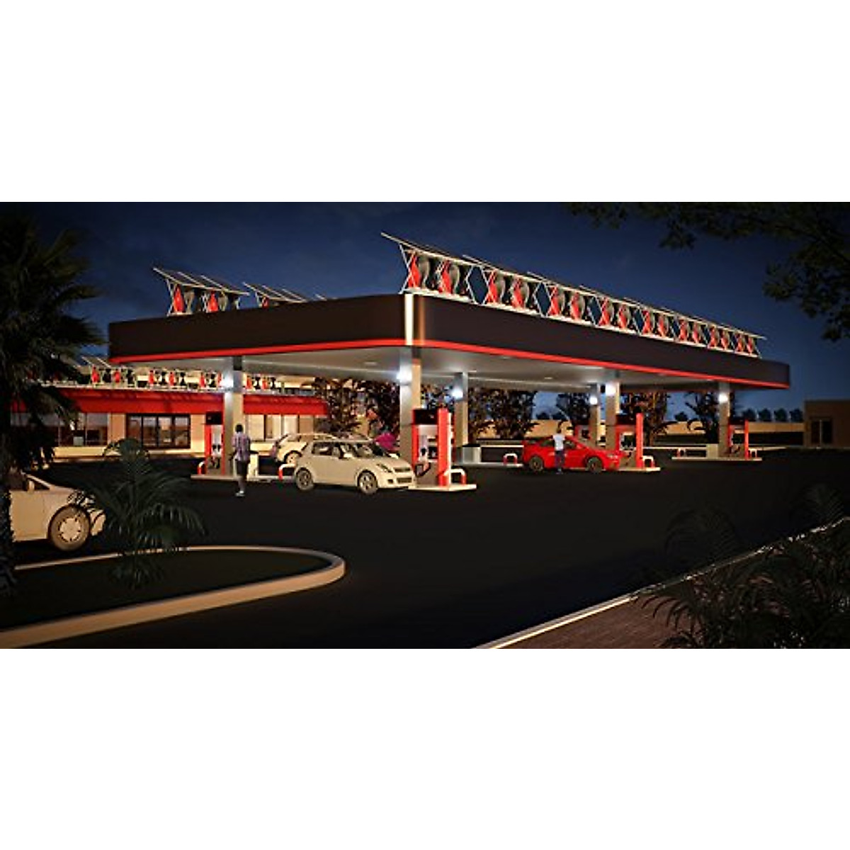 My SolarMill A 1 KW Wind & Solar Hybrid | Home or Commercial Renewable Power System Kit (red white and blue)