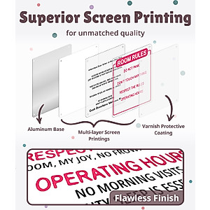 Funny Room Rules Sign - Cute Room Decor for Teen Girls Bedroom, Pink Preppy Room Decorations, Cute Teenage Door Sign & Fun Gifts for Birthday and Holidays (Room Rules)…