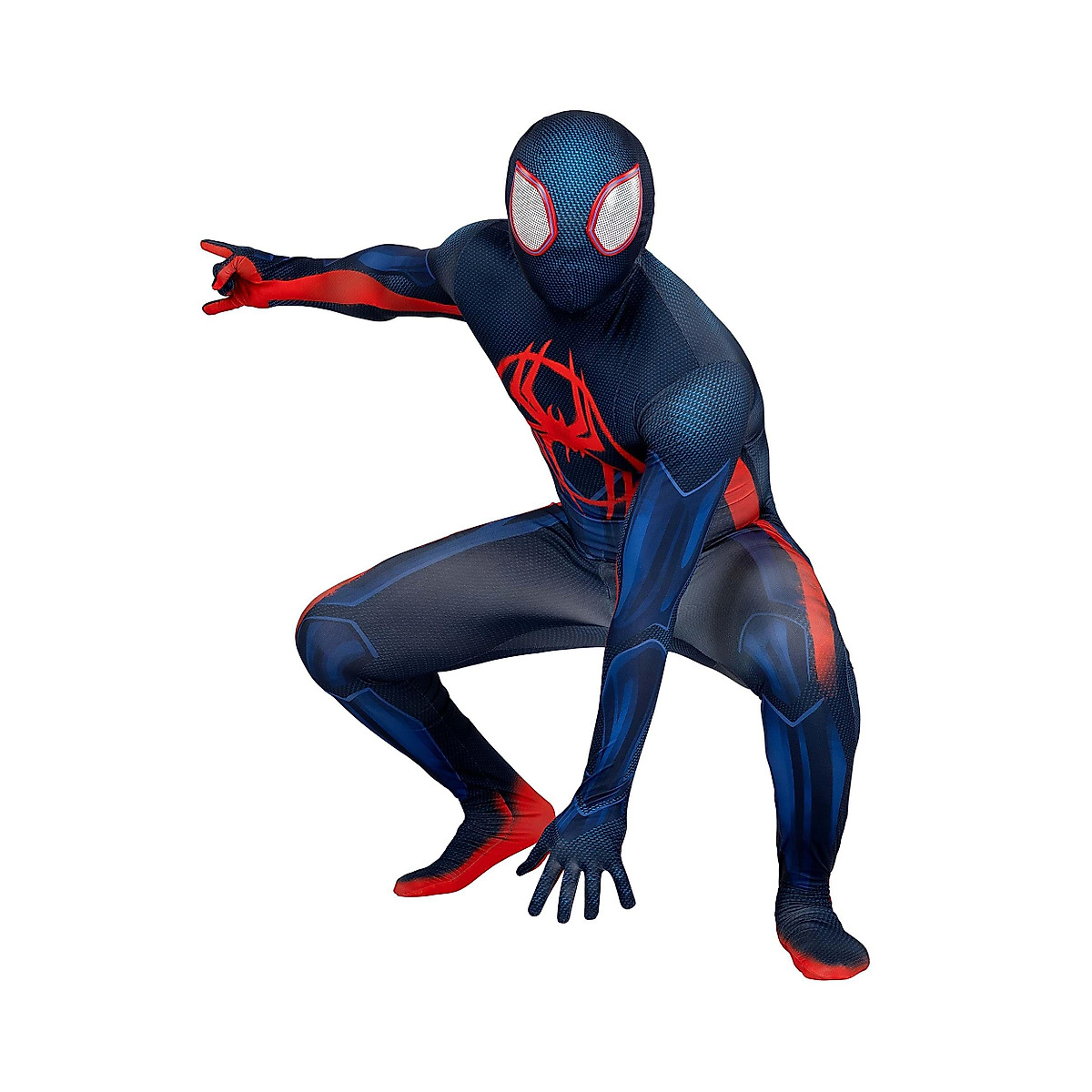 Jazwares Marvel Spider-Verse 2 Adult Miles Morales Zentai Suit Costume X-Large Black