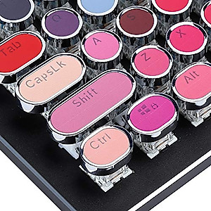 【𝐂𝐡𝐫𝐢𝐬𝐭𝐦𝐚𝐬 𝐆𝐢𝐟𝐭】 Ergonomics Wired Keyboard, Green Axis 108 Keys Cute Net Red Girl Powder USB Interface Keyboard, for Gaming PC Gamer Computer Desktop Live Streaming Girls Boys