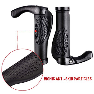 Struggling D Rubber Bike Handlebar,Ergonomic Antislip Bike Bicycle Lock-on Handlebar Cover,Bike Accessories for 22.2mm Handlebar-Black