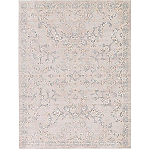 Unique Loom Paris Collection Pastel Tones Traditional Distressed Gray Area Rug (9' 0 x 12' 0)