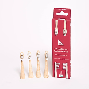 Agood Sustainable Bamboo 4-Pack Replacement Toothbrush Head for Oral-B