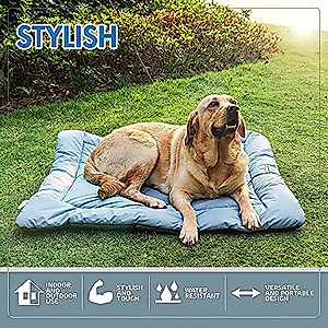 CHEERHUNTING Outdoor Dog Bed Pet Bed 40”X32”, Waterproof, Washable, Water-Resist, Large, Durable, Portable Camping Travel Pet Mat