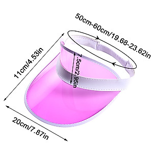 Jmkcoz 6 Pack Sun Visor Hats UV Protection Caps Plastic Clear Sunhat for Women Men Sports Beach Tennis Outdoor Activity Pink