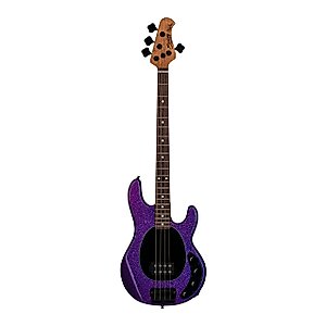 Sterling by Music Man 4 String Bass Guitar, Right, Purple Sparkle (RAY34-PSK-R2)