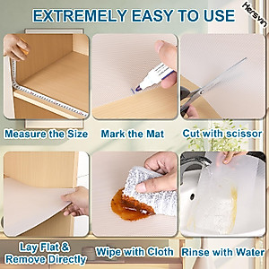 Hersvin Shelf Liners,17.5" x20' EVA Drawer Mats, Cupboard Pad, Kitchen Cabinet Lining Fridge Cushion for Home Office(Clear/Diamond)