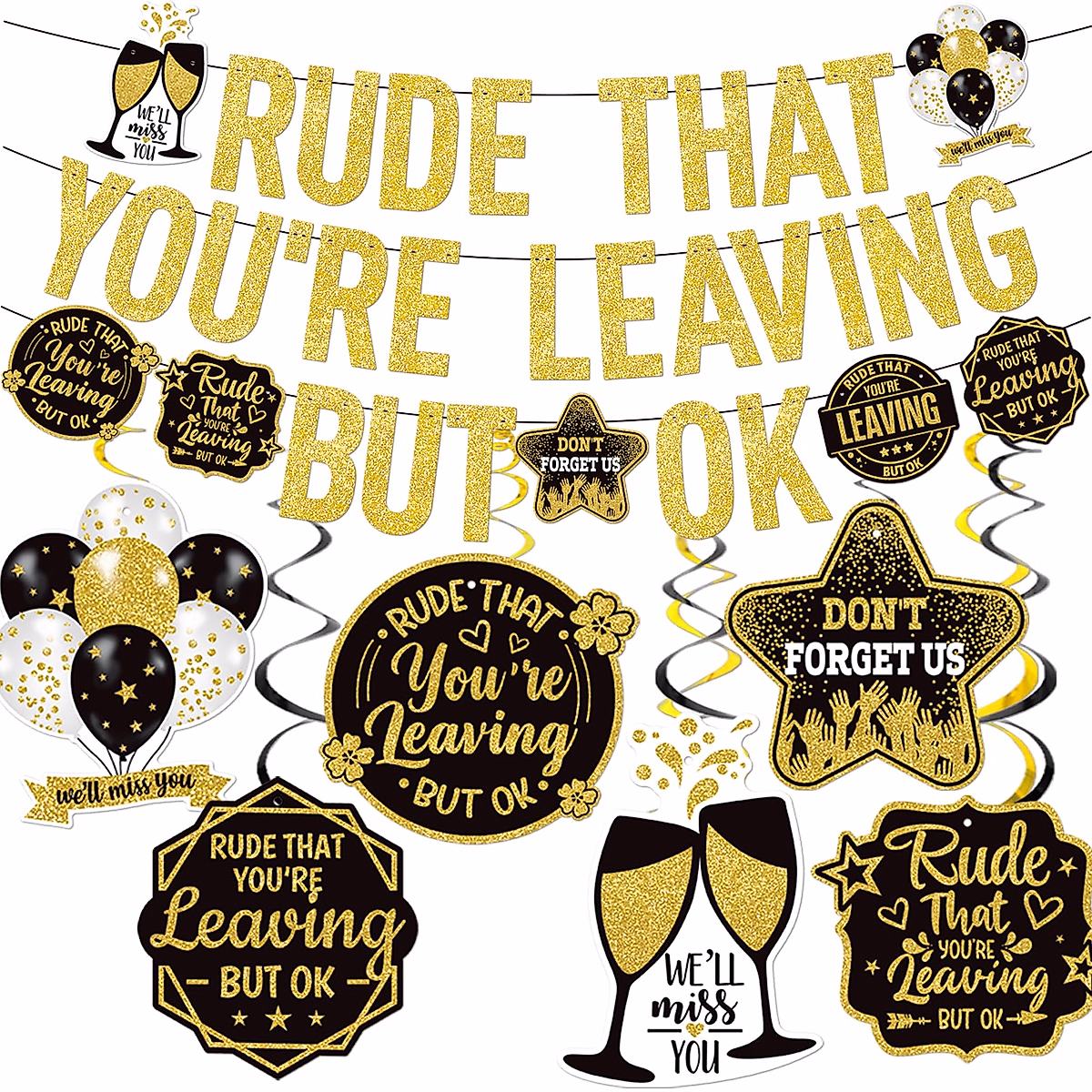 RUDE THAT YOU'RE LEAVING BUT OK banner Retirement Party Decorations ...