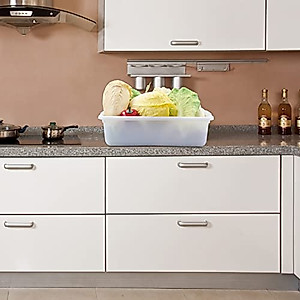 Gloreen 4-Pack Commercial Bus Tubs, 8 L, White Wash Basin Plastic Dish Pan