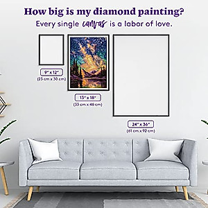DIAMOND ART CLUB Starry Night- Night Music 5D Diamond Painting Kit, Star Diamond Canvas, Square Diamond Art for Adults and Kids, 13" x 18" (33 x 46 cm)