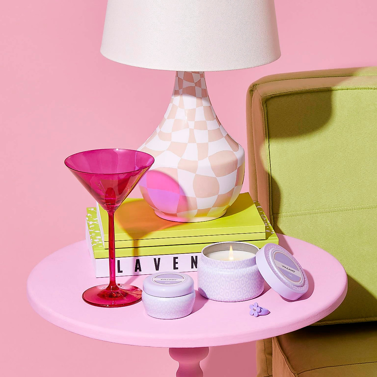 Capri Blue Volcano Scented Mini Tin Candle - Printed Mini Tin Jar Candle - Luxury Candles for Home Scented with Tropical Fruit & Sugared Citrus - Soy Candle Wax Blend - Digital Lavender Candle (3 oz)