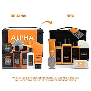 Gift Baskets for Men Bath and Body Gift Set Body & Earth Citrus Scented Mens Bath Set with Body Lotion, Shower Gel, Bubble Bath, Loofah & More, Birthday Gifts for Men