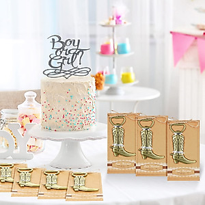 12 Pcs Cowboy Boot Bottle Openers Metal Boot Bottle Openers Stainless Steel Bottle Openers for Wedding Birthday Anniversary, Bronze