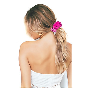 IVARYSS Neon Scrunchies for Hair 80s, Premium Velvet Soft Hair Scrunchy, Solid Colors Thick Elastic Bands, Hair Accessories for Women and Girls, 12 Pack