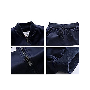 Lavnis Men's Casual Tracksuit Long Sleeve Running Jogging Athletic Sports Set Gray L