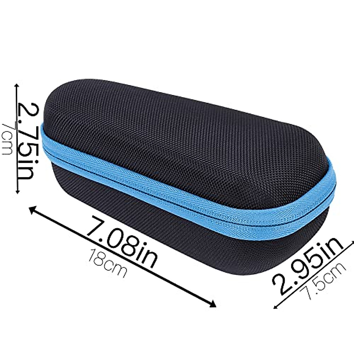 Khanka Hard Travel Case Replacement for Braun Series 3/5 5018s 3010 340S-4 3050 390CC-4 380S-4 3040 Electric Foil Shaver Men's Razor, Case Only (Black&Blue)