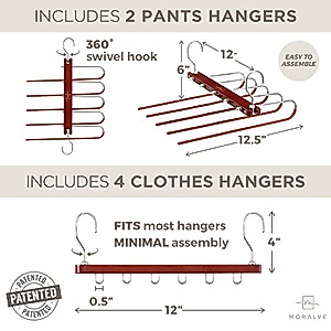 MORALVE Space Saving Hangers Bundle (Mahogany)