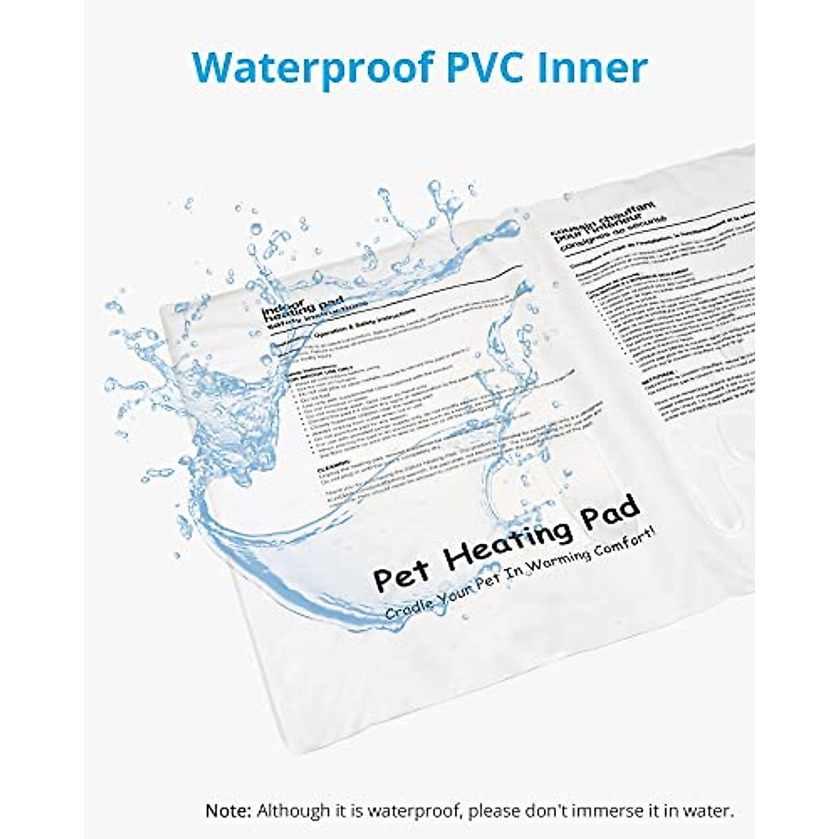 NICREW Pet Heating Pad for Dogs and Cats, Heated Pet Mat with Steel-Wrapped Cord and Soft Fleece Cover, 17.7 x 15.7 Inch, 30 Watts
