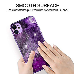 BENTOBEN iPhone 11 Case, Slim Fit Glow in The Dark Hybrid Hard PC Soft TPU Bumper Drop Protective Girls Women Men Phone Cover for iPhone 11 6.1 inch, Purple Galaxy
