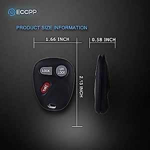 ECCPP Keyless Entry Remote Key Fob for Chevy Silverado Blazer S10 Suburban Tahoe/for GMC Sierra Sonoma Yukon/Bravada Series KOBUT1BT (Pack of 1)