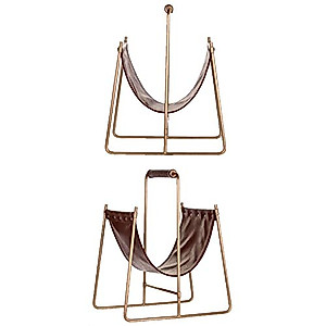 Magazine & Newspaper Baskets Magazine Rack Simple Small Newspaper Rack Desktop Debris Storage Basket Leather Luxury Storage Rack Decorative Bookshelf Craft Decorations