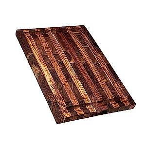Mountain Woods EGA19 Acacia Hardwood End Grain Cutting Board with Juice Groove, 19”X13”x1.5”