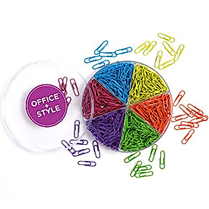 Office Style 28 mm Colored Paper Clips, 480-Pieces, Mixed, Medium (A1-28MM480PCSCLRPC)