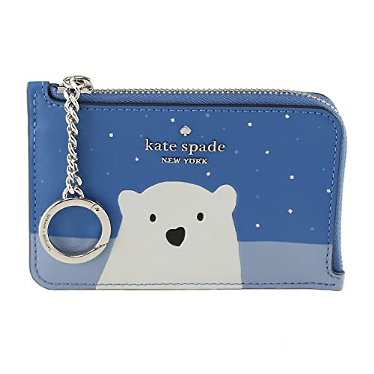 Kate Spade New York Wallet Arctic Friends L-zip Card Holder Wallet, Polar Bear