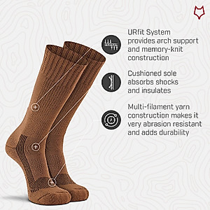 FoxRiver Mens Lightweight Military Mid-calf Socks Tactical Boot Lt Wt 6070, Coyote Brown, Large US