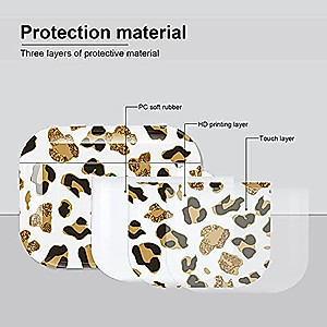 BOLOSTIN Clear Case for AirPods Pro Case,Cute AirPods Cover for Women Girl,Protective AirPods Pro Skin Cover with Keychain (Leopard)