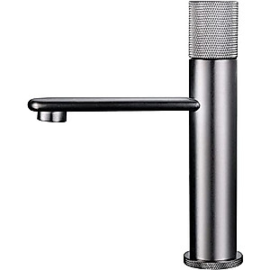 JBQ Bathroom Faucets Bathroom Sink Faucet Bathroom Vanity Faucet Brass Sink Faucet Hot and Cold Single Handle Countertop Mounted Toilet Unique Design Faucet (Color : Gun Grey S)