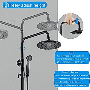 Senlesen Outdoor Shower Fixture Combo Set Oil Rubbed Bronze 8 Rainfall Shower Head Wall Mount 2 Dual Function
