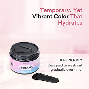 INH Semi Permanent Hair Color Black Onyx, Color Depositing Conditioner, Temporary Hair Dye, Tint Conditioning Hair Mask, Safe, Black Hair Dye - 6oz