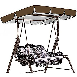 Swing Canopy Replacement Swing Cover Waterproof Swing Chair Awning Outdoor Swing Cover Waterproof UV for Garden Terrace Seat Hammock 22.6.21 (Color : Brown, Size : Top 142 x 120 x 18cm)